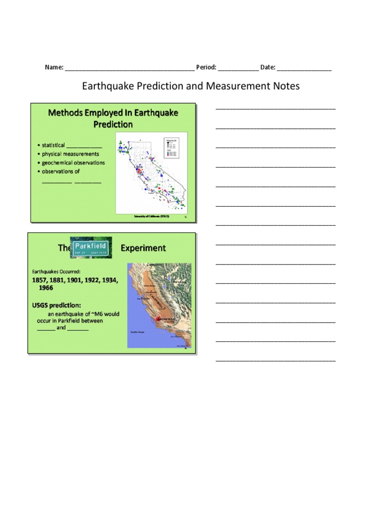 Earthquake PPT Notes | PDF | Science & Mathematics