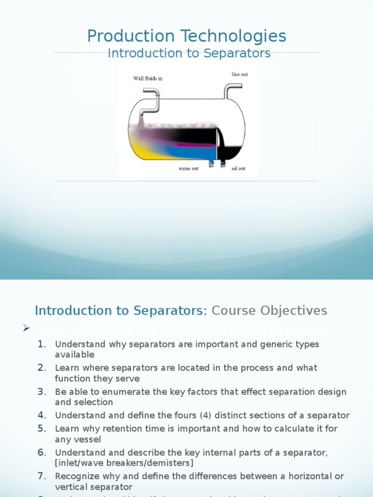 Introduction To Production Separators | PDF | Liquids | Foam