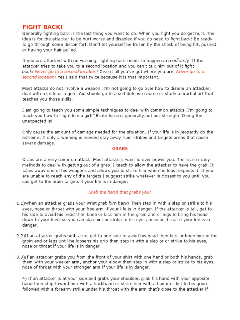 Fight Back! | PDF | Individual Sports | Combat Sports