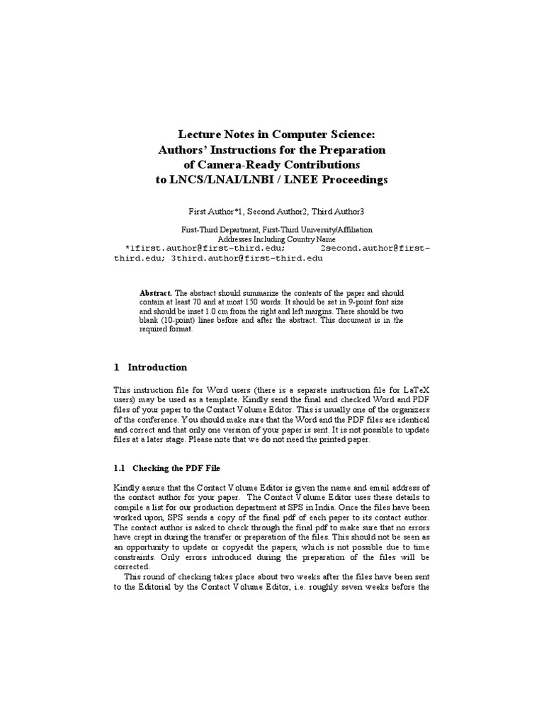 LNEE Paper Template | PDF | Portable Document Format | Typefaces