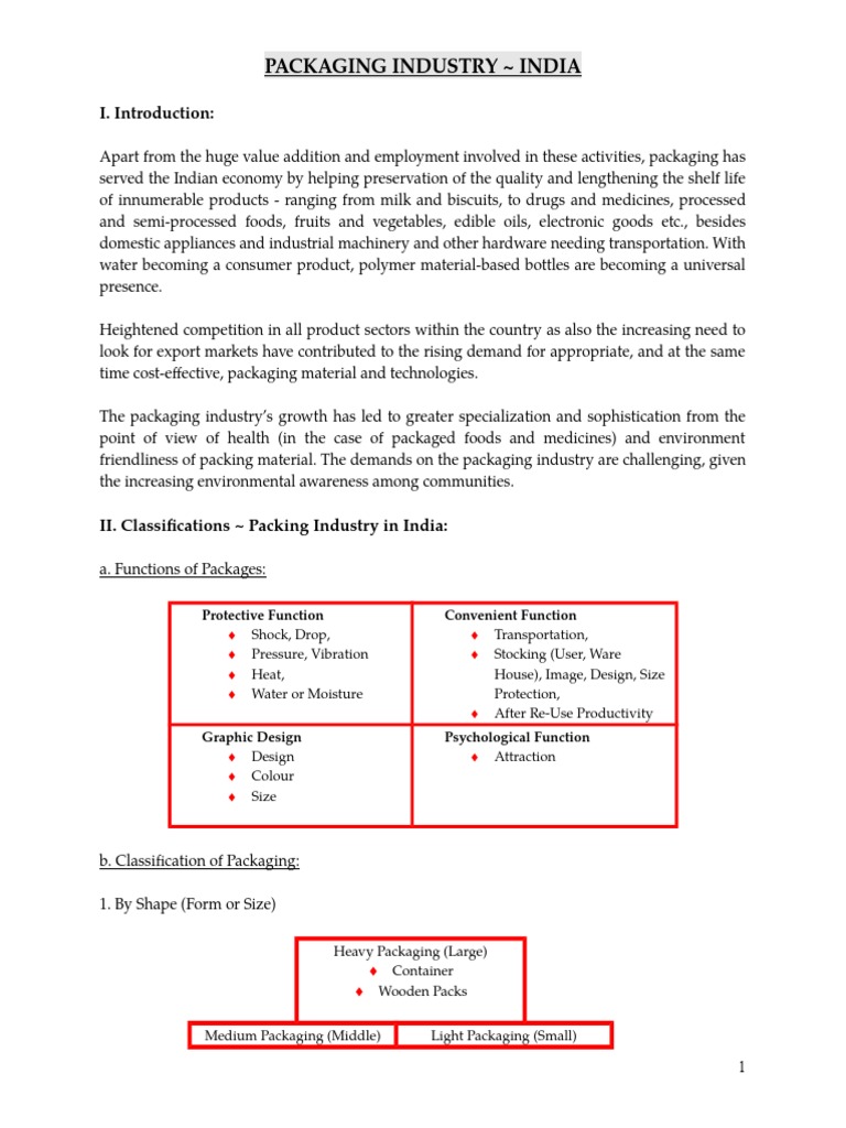 Indian Packaging Industry | PDF | Packaging And Labeling | Foods