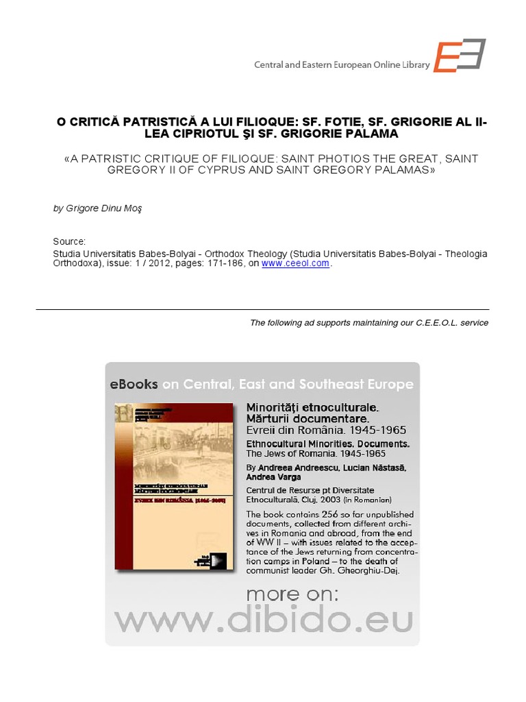 Patristic Critique of Filioque | PDF | Trinity | Christian ...