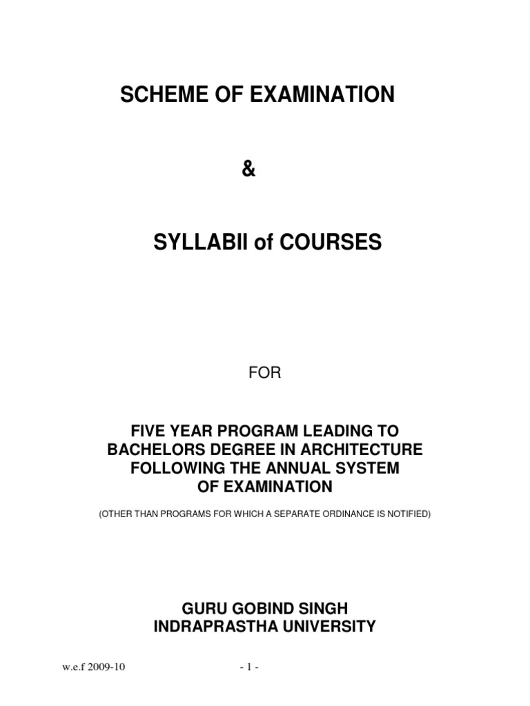 Ip University Syllabus Architecture | PDF