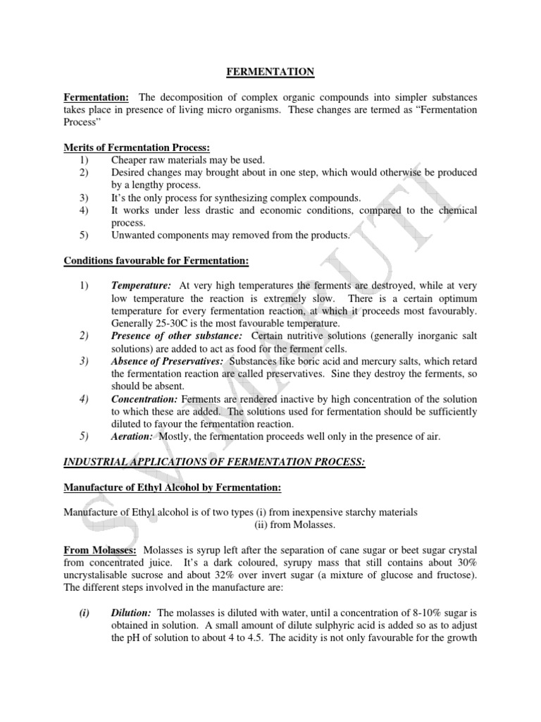 Fermentation | PDF | Acetic Acid | Ethanol