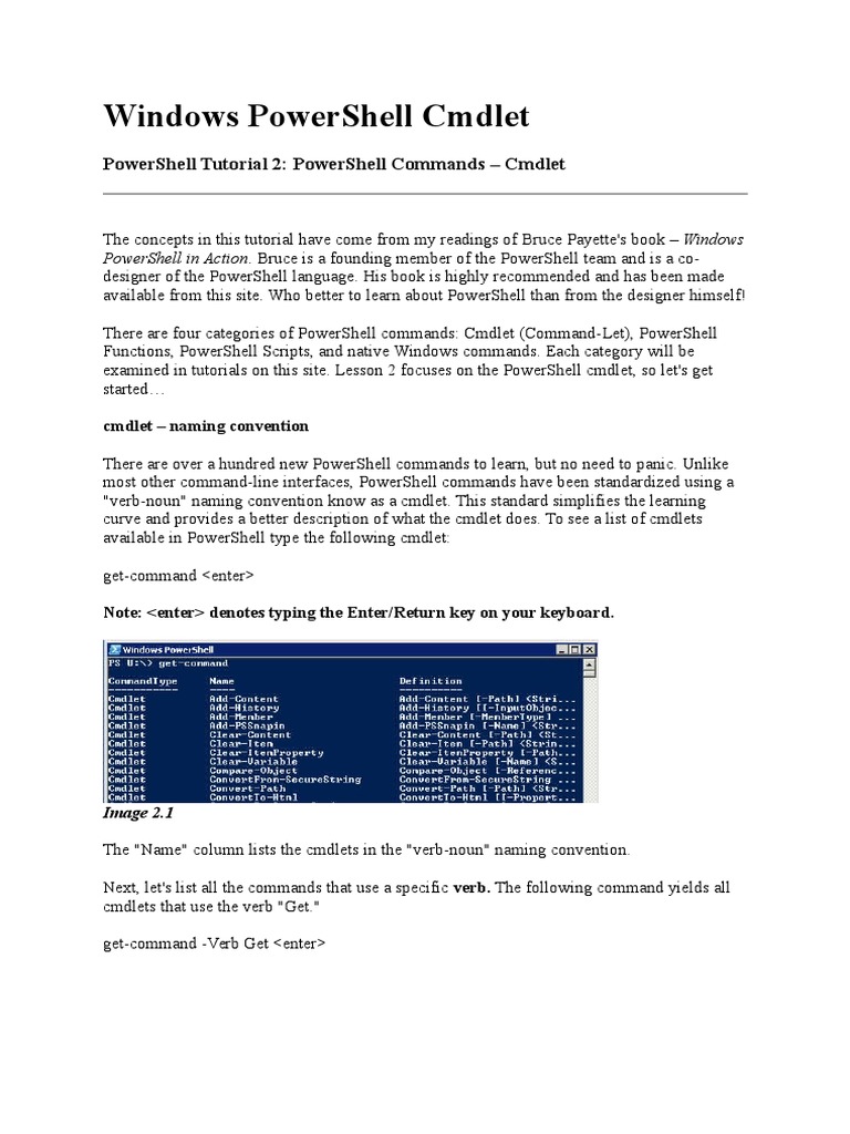 Windows PowerShell Cmdlet | PDF | Command Line Interface | System Software