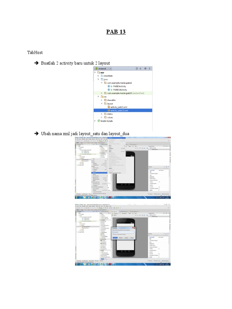 Tabhost Buatlah 2 Activity Baru Untuk 2 Layout | PDF | System Software | Smartphone