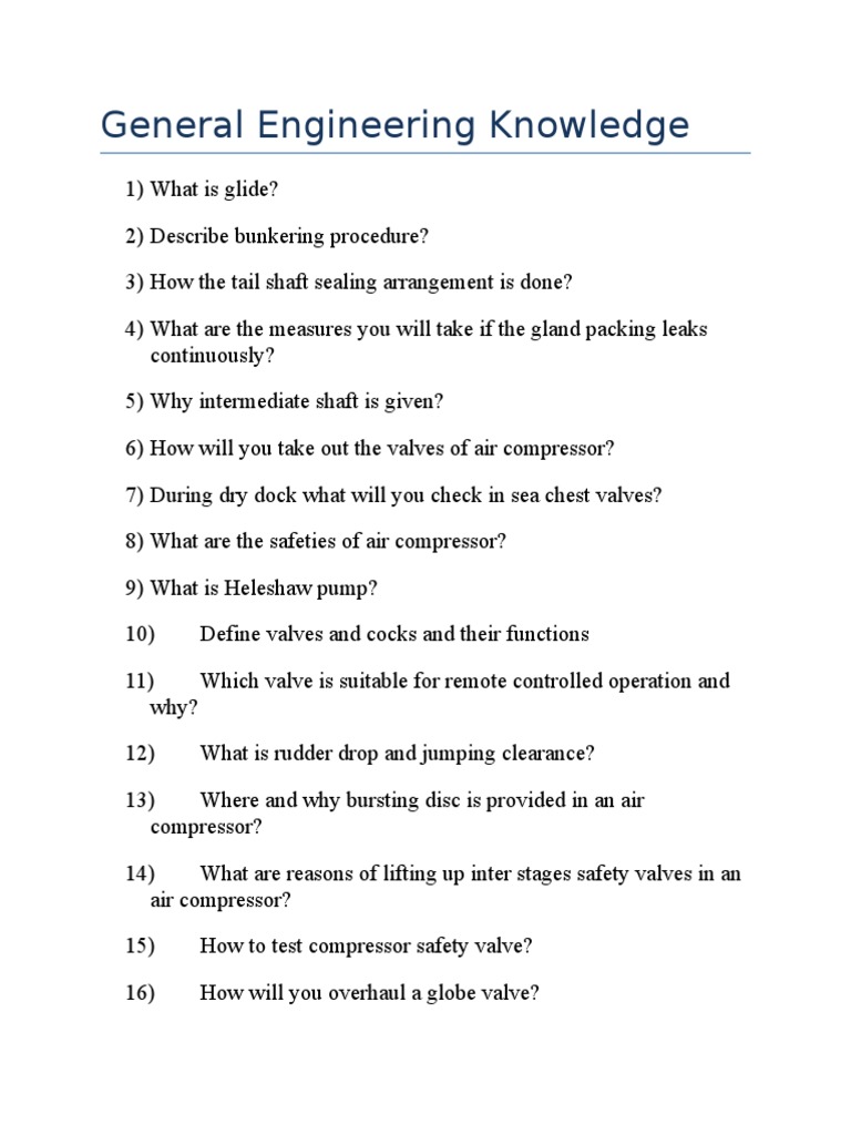 General Engineering Knowledge | PDF | Boiler | Pump