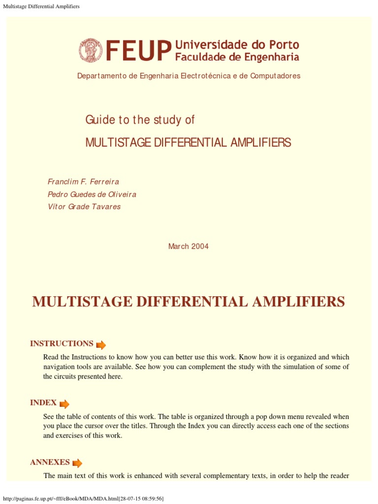 Multistage Differential Amplifiers | PDF | Amplifier | Bipolar Junction Transistor