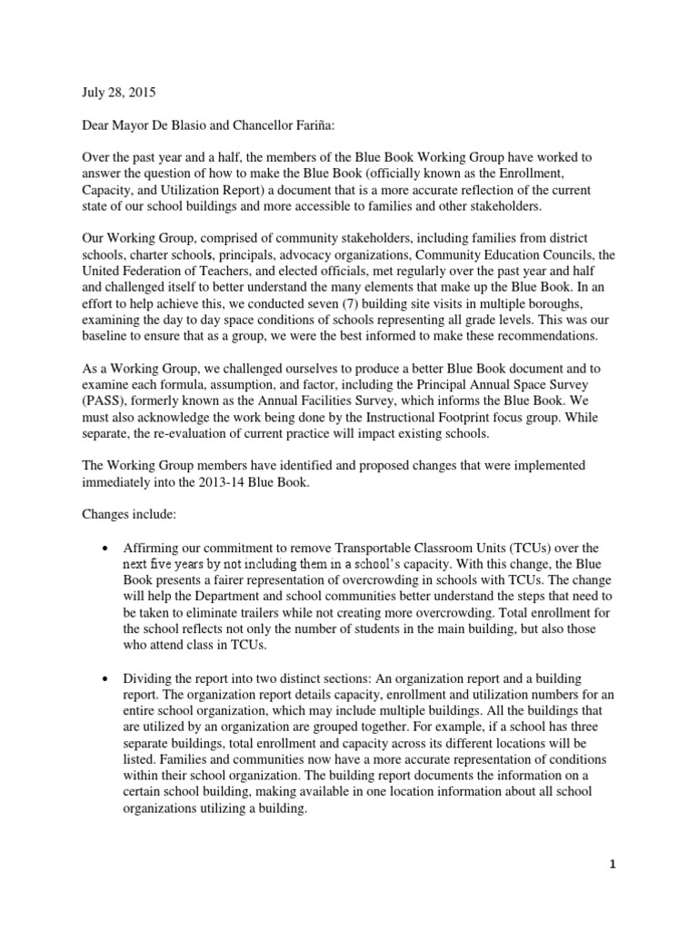 Blue Book Working Group Recommendations | PDF | Individualized ...