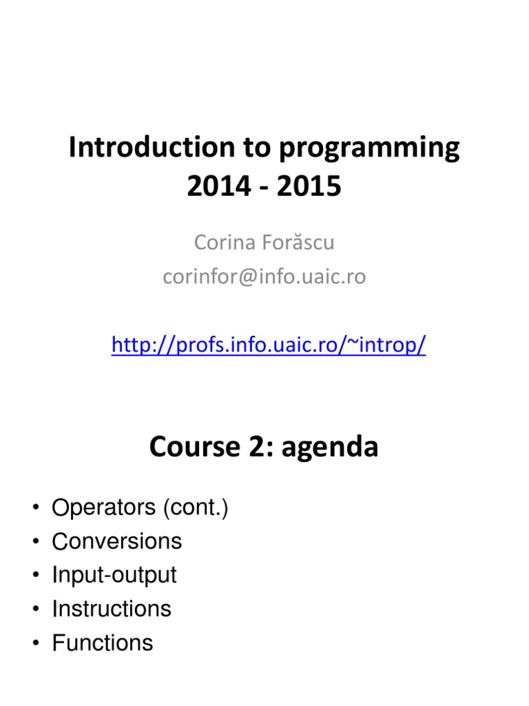 IntroP Curs 3 Eng | PDF | Subroutine | Control Flow
