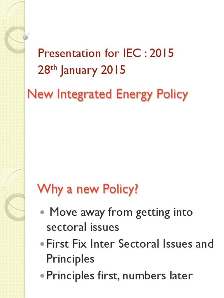 New Integrated Energy Policy | PDF | Subsidy | Energy Industry