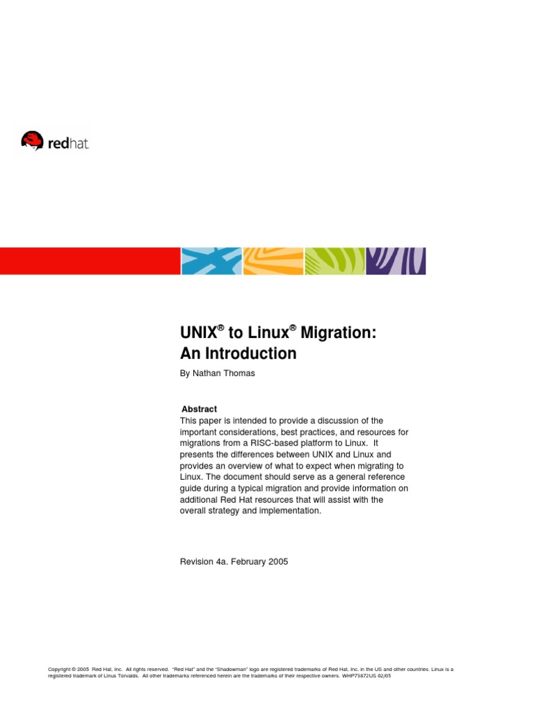 Unix To Linux Migration Whitepaper | PDF | Red Hat | Linux