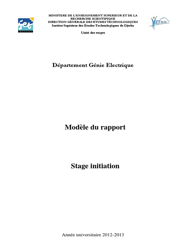 Guide du Rapport de Stage ISET | PDF