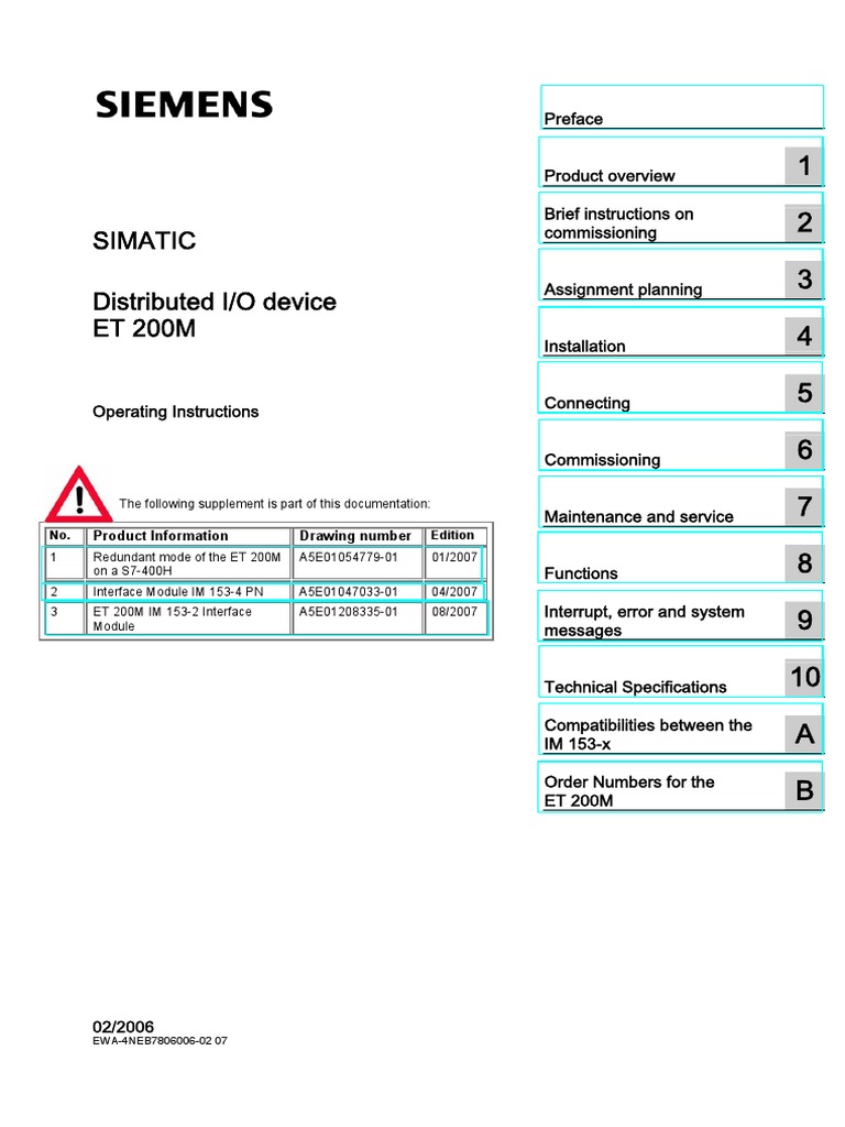 ET200M e | PDF | Input/Output | Electrical Wiring