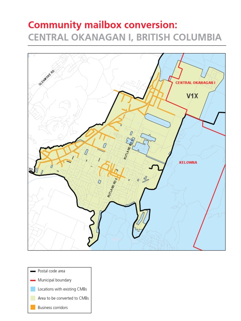 Kelowna Community Mailbox Conversion Map | PDF | Public Services ...