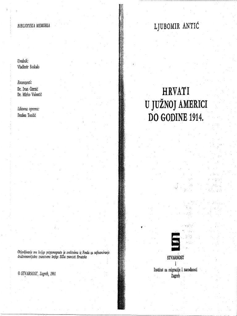 Hrvati U Južnoj Americi Do Godine | PDF | Puerto Rico | Caribbean