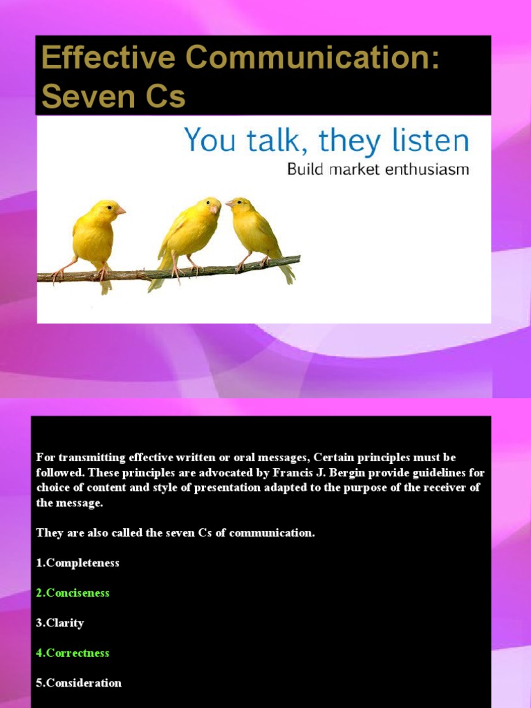 7 Cs of Effective Communication | PDF | Information | Communication