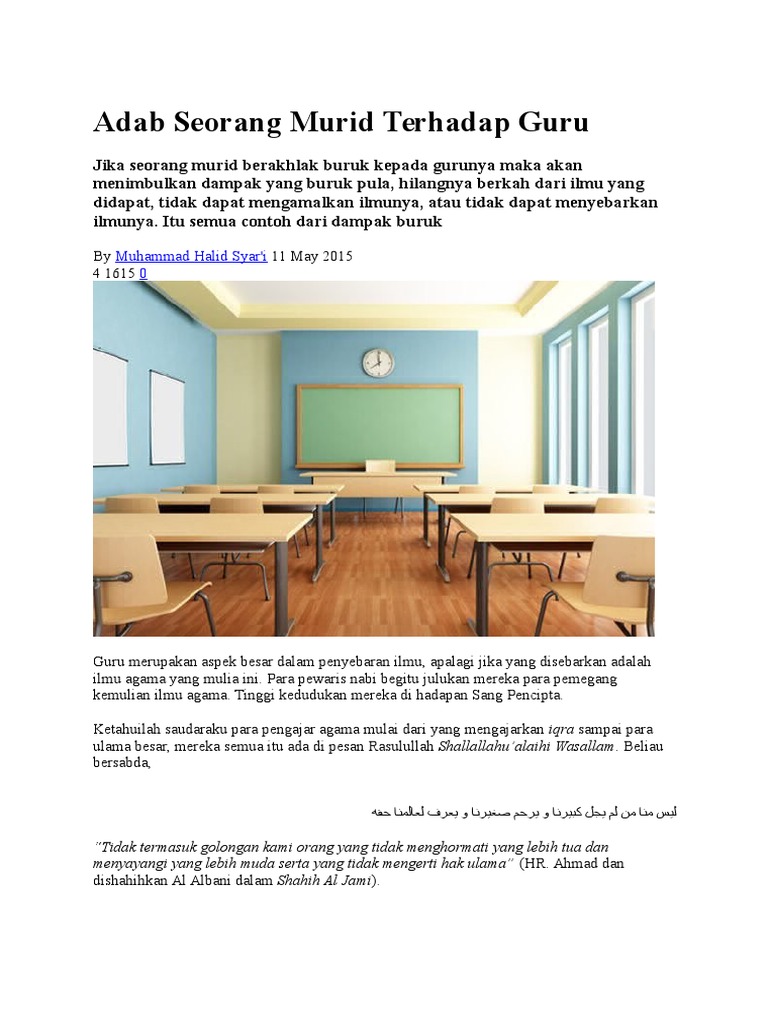 Adab Seorang Murid Terhadap Guru | PDF