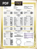 Mage The Ascension 20th Anniversary Edition Character Sheet | PDF