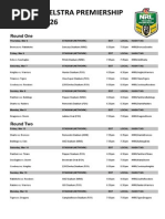 NRL 2026 Season Draw Schedule | PDF | Rugby League Teams | Sports Leagues