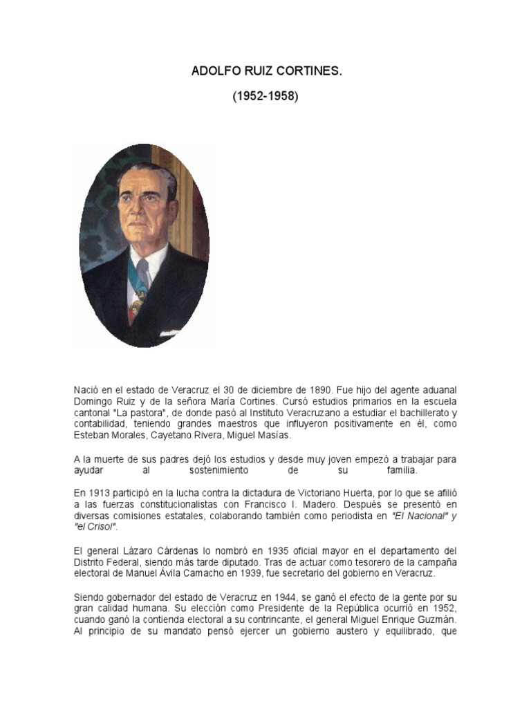 Adolfo Ruiz Cortines | Descargar gratis PDF | Partido Revolucionario ...