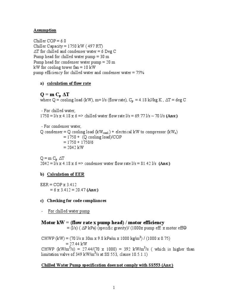 Calculation of Chiller Power and Fan | PDF | Teaching Methods ...
