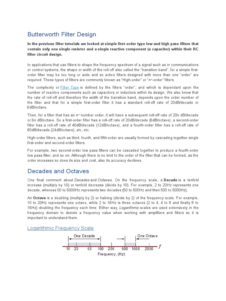 Butterworth Filter Design | PDF