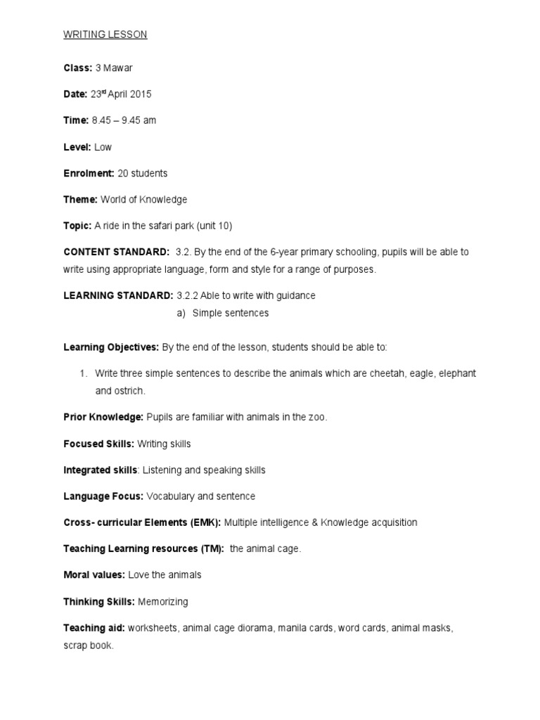 Safari Animal Writing Fun | PDF | Vocabulary | Teachers