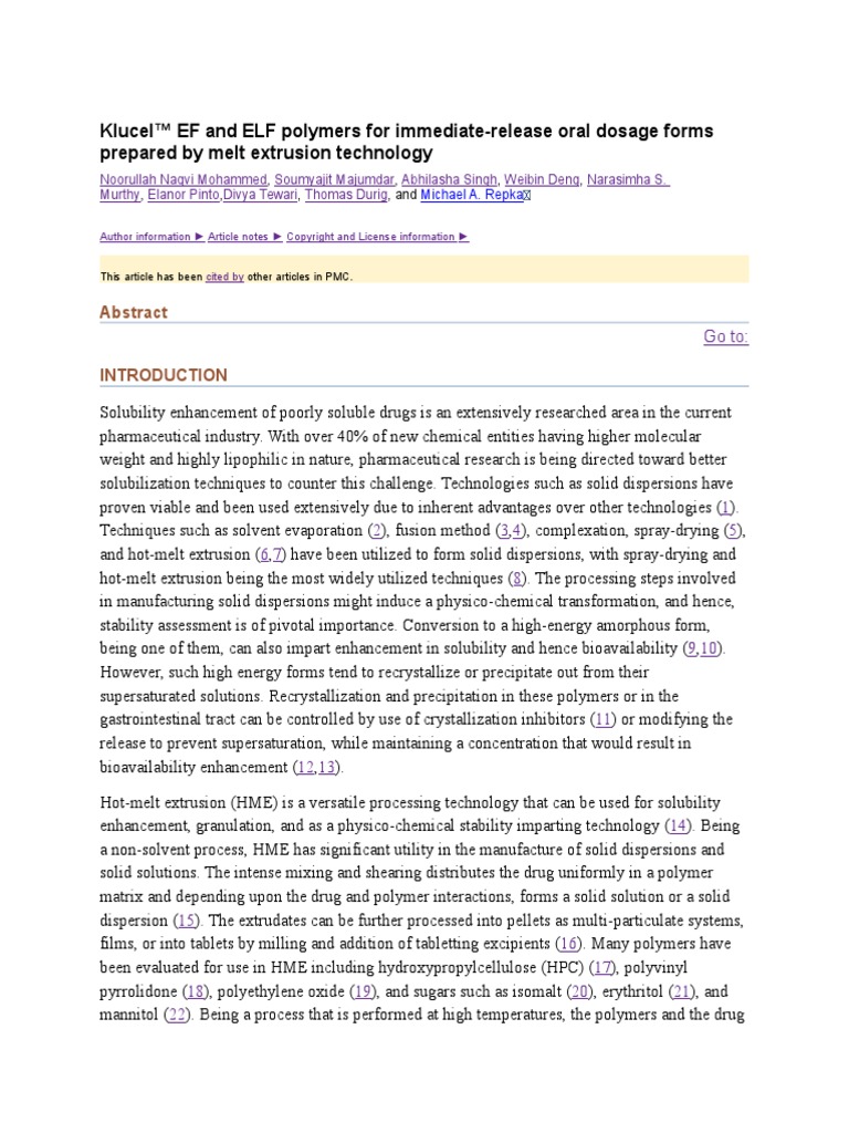 Klucel Immediate Release Ankita | PDF | Differential Scanning ...