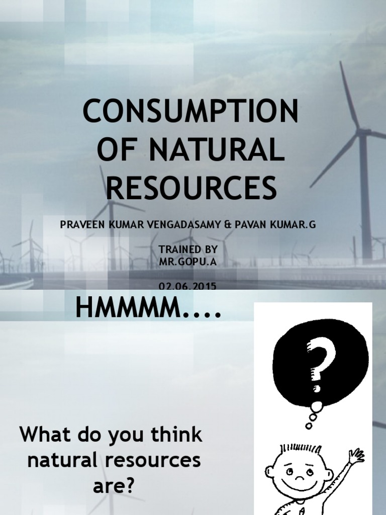 Consumption of Natural Resources: Praveen Kumar Vengadasamy & Pavan ...