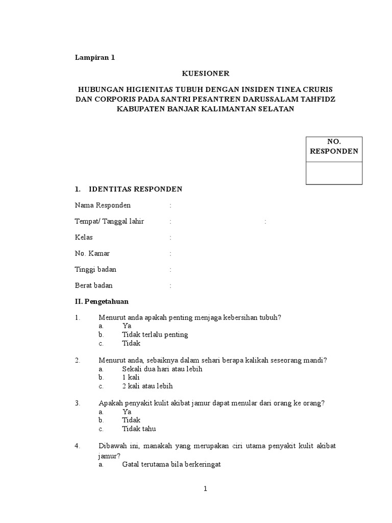 Kuesioner Mini Project | PDF