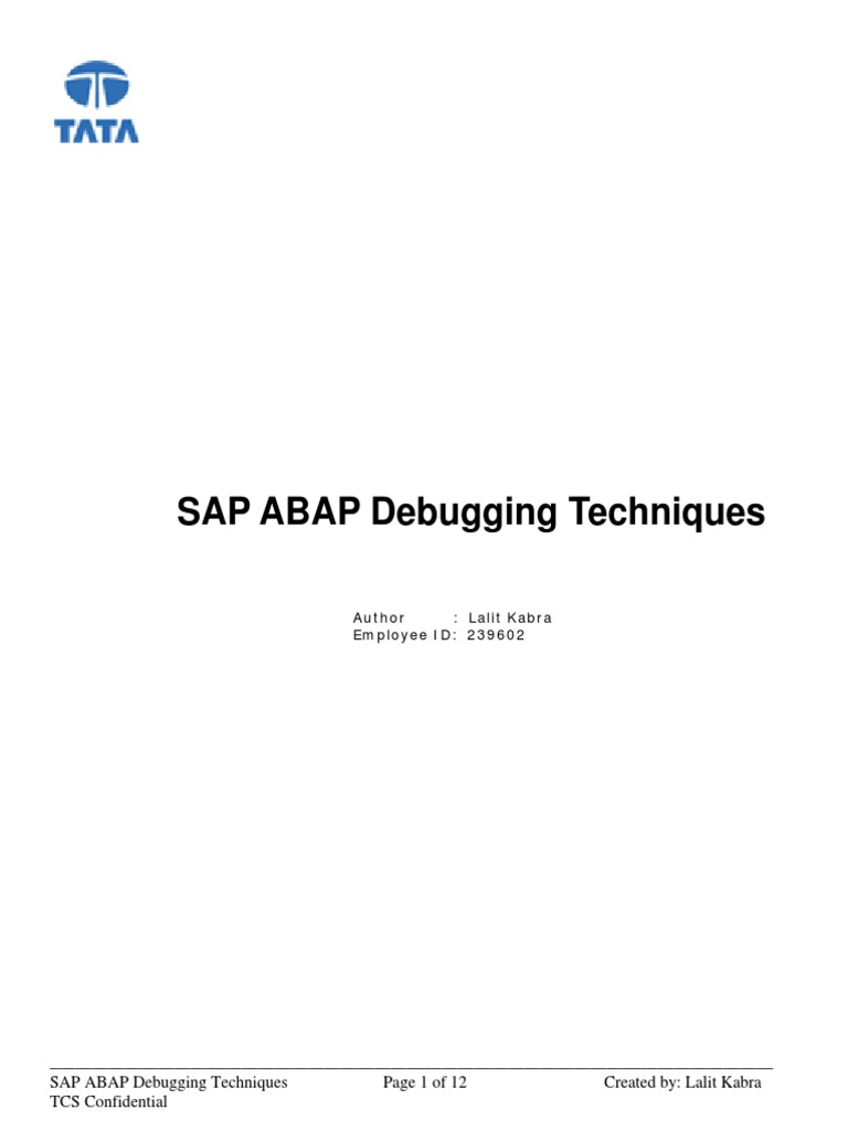 ABAP Debugging Techniques | Download Free PDF | Subroutine | Areas Of Computer Science