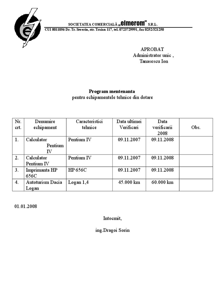 Program Mentenanta | PDF | Computers