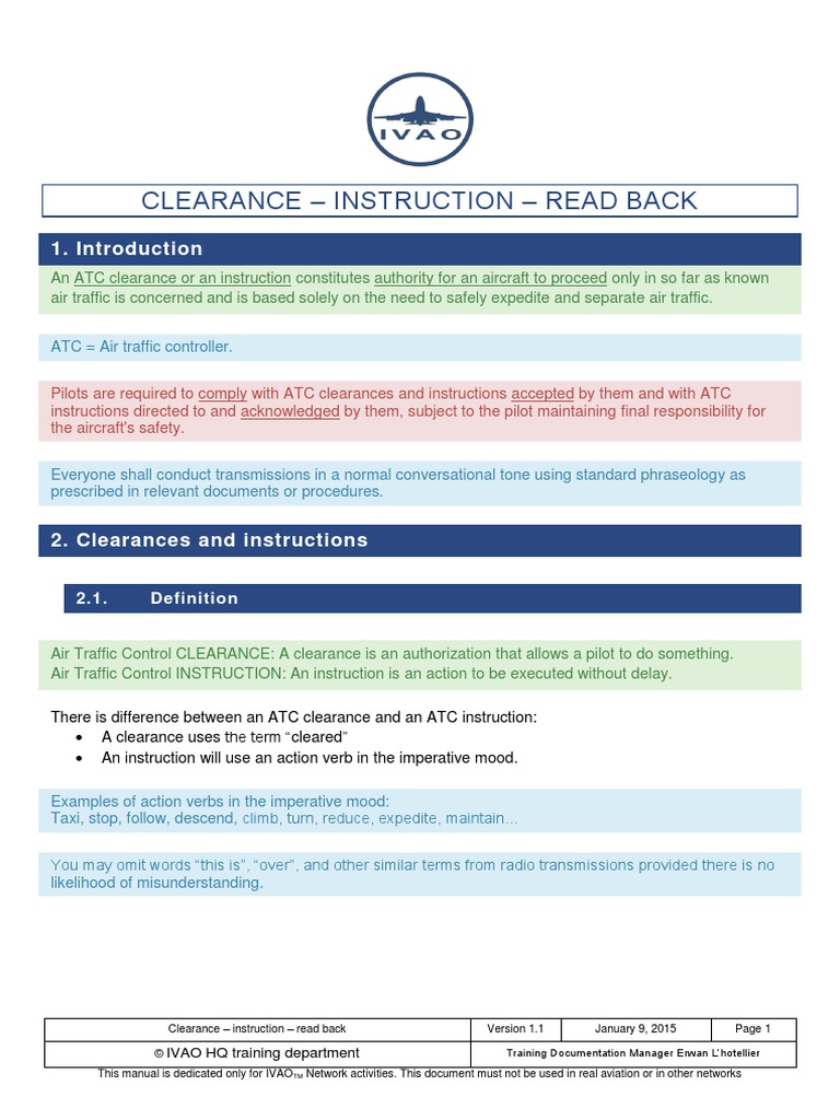 PP ADC Clearance Readback | PDF | Air Traffic Control | Instrument ...