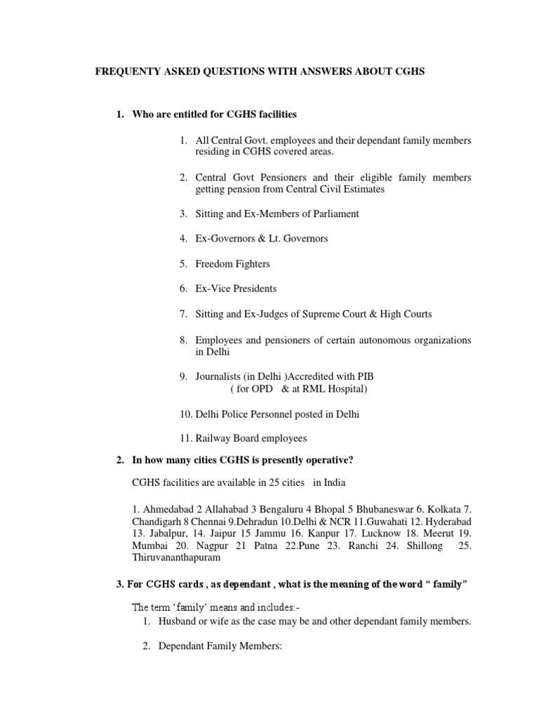 Cghs Rules Faqs | PDF | Pharmaceutical Drug | Identity Document