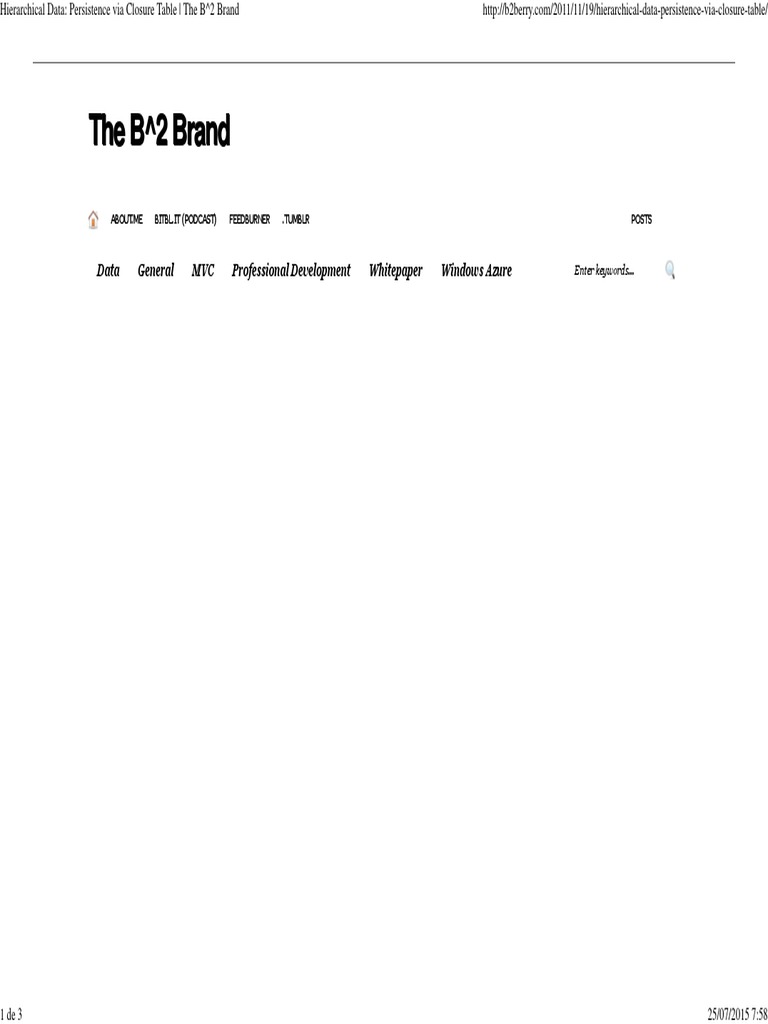 Hierarchical Data with Closure Tables | PDF
