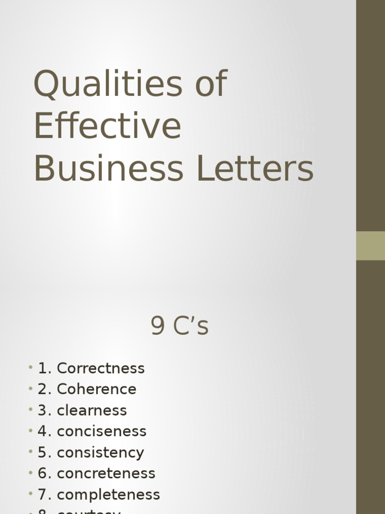 Qualities of Effective Business Letters | Linguistic Morphology | Grammar