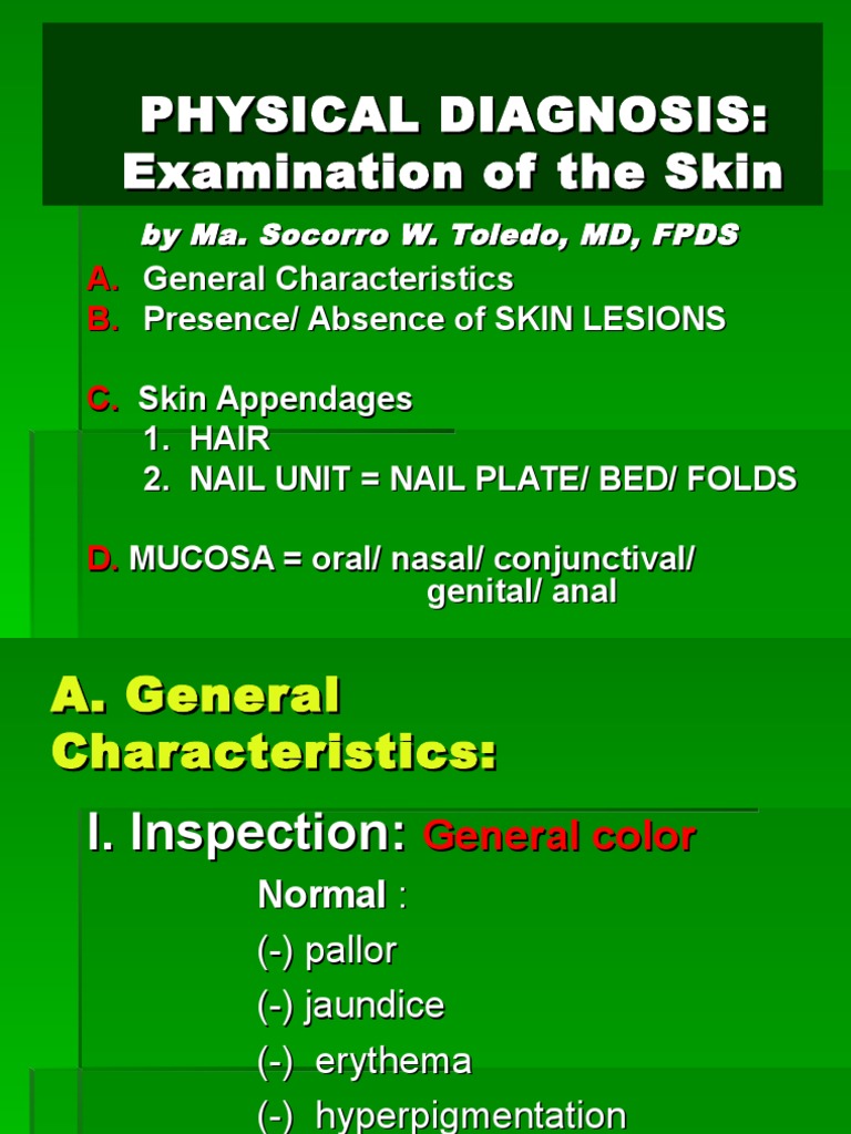 Skin Examination and Lesion Assessment | PDF | Cutaneous Conditions ...