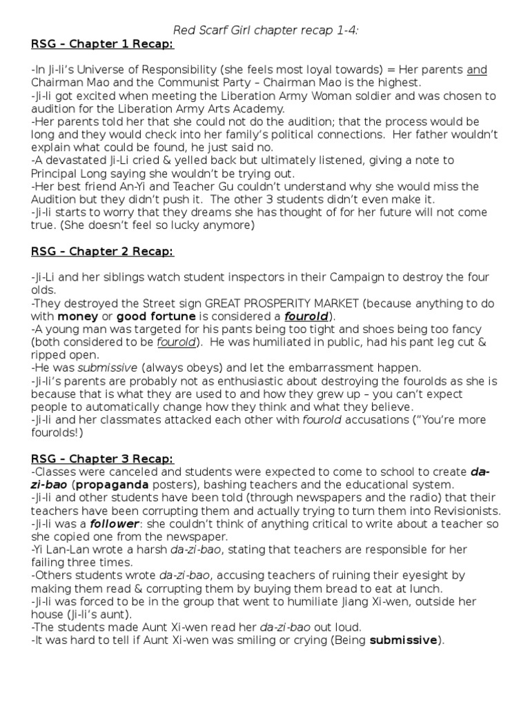 Red Scarf Girl 1-4 Review | PDF | Mao Zedong | Politics (General)