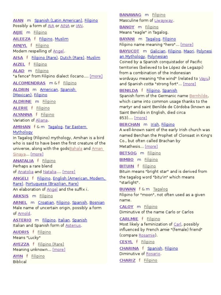 Filipino Names | PDF | Tagalog Language | Philippines