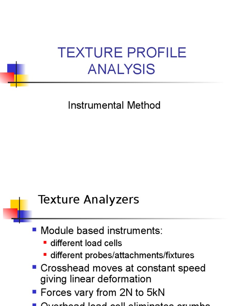 Texture Profile Analysis: Instrumental Method | PDF | Data Compression ...