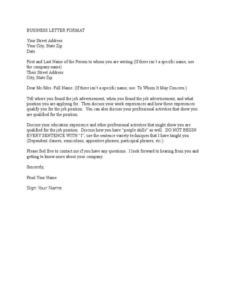 Business Letter Format Guide | PDF | Career & Growth | Self-Improvement