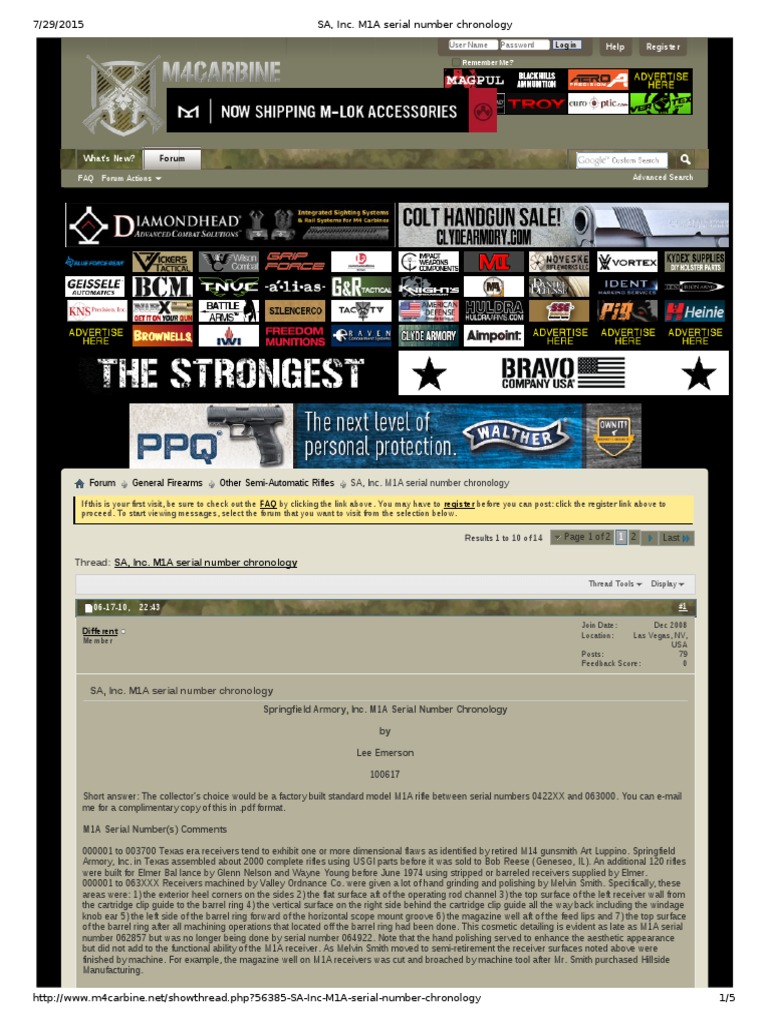 SERIAL NUMBER LOOK UP SA, Inc M1A1 | Download Free PDF | Firearms ...