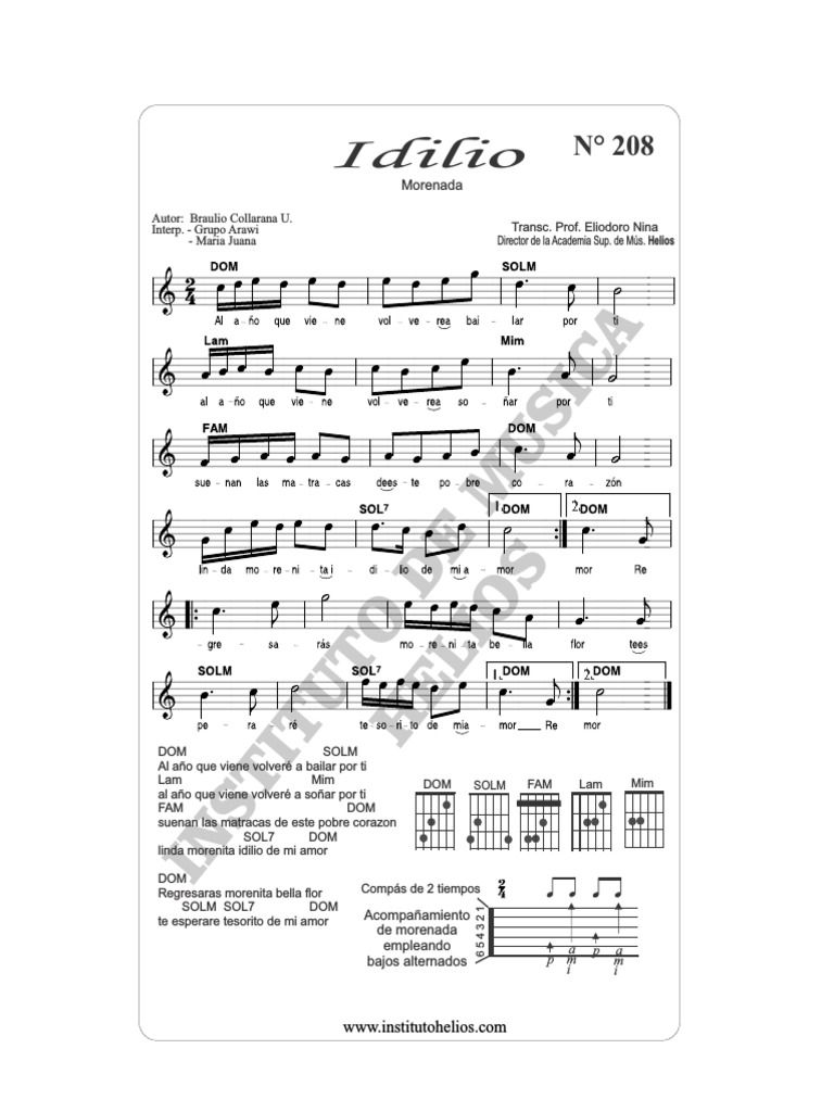Acordes y letra de "Idilio" | PDF | Arte | Poesía