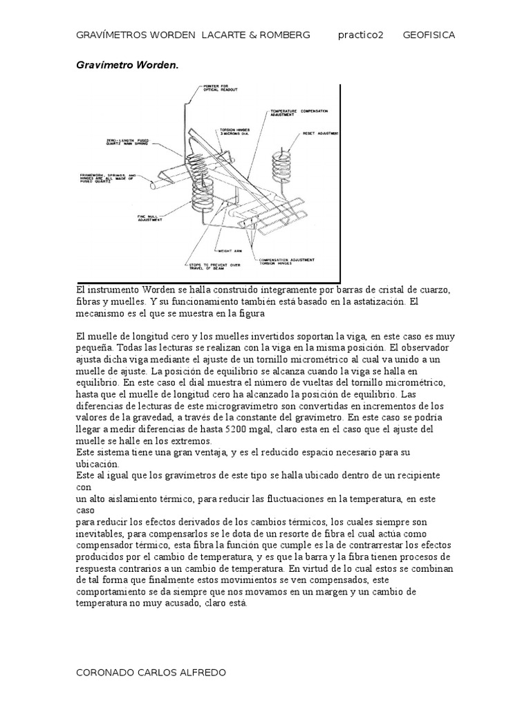 Gravímetro Worden | PDF | Tornillo | Science
