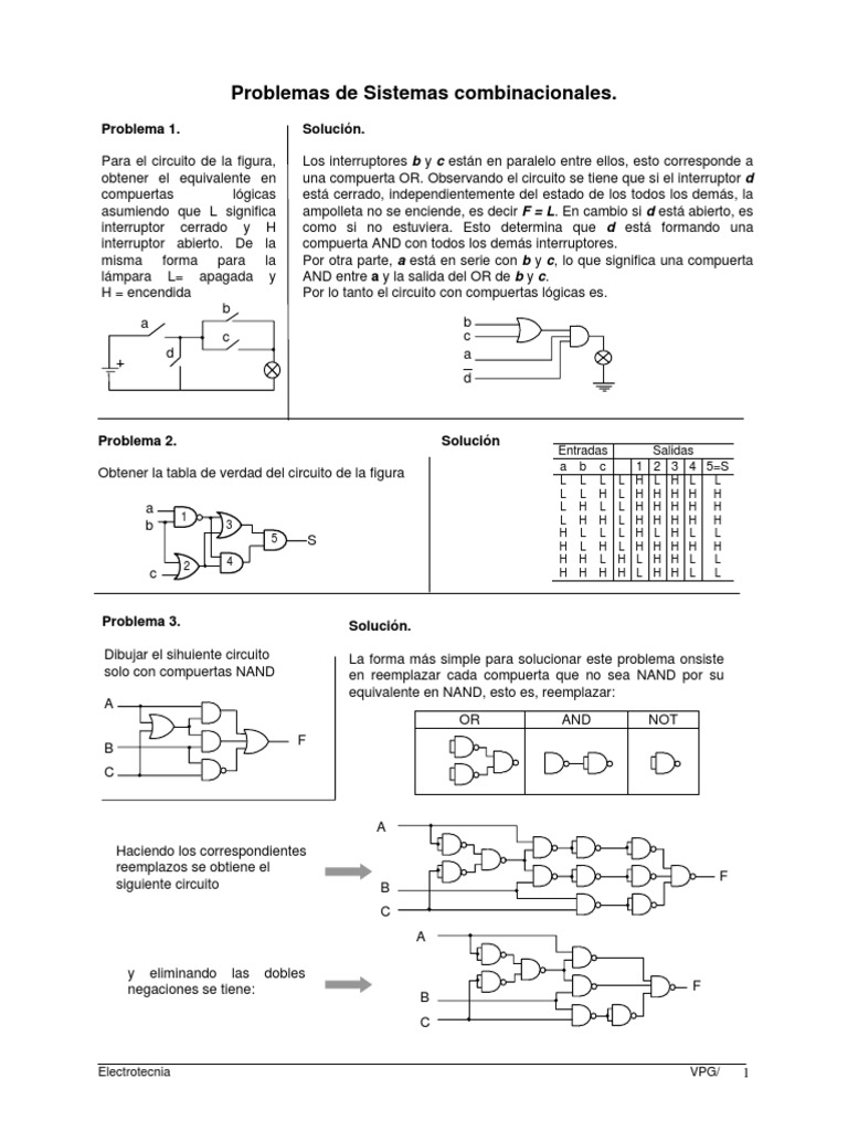 Ejercicios Circuitos Combinacionales | PDF | Puerta lógica | Teoría de la computación