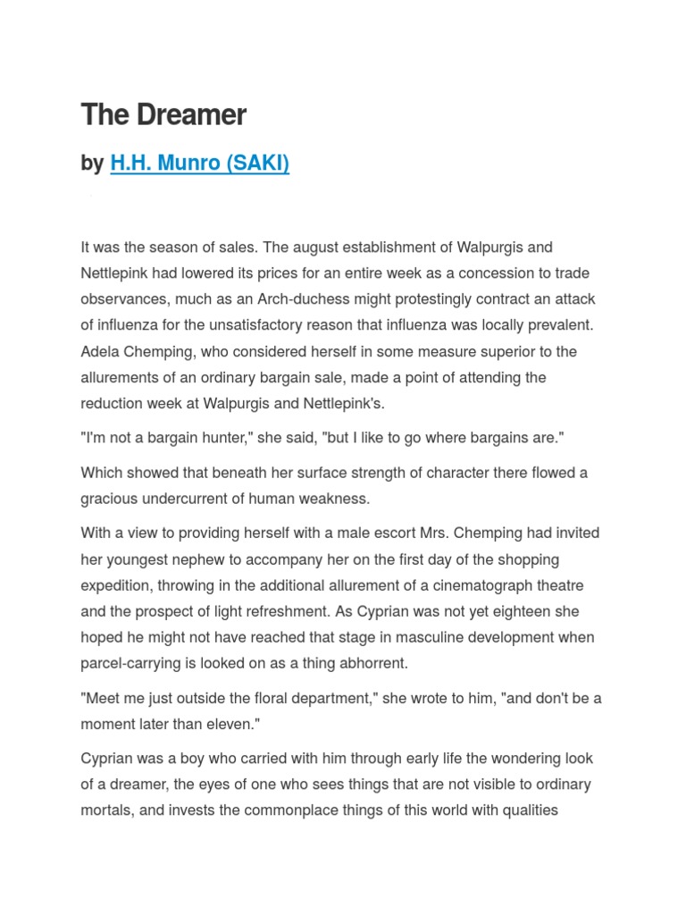 The Dreamer | PDF