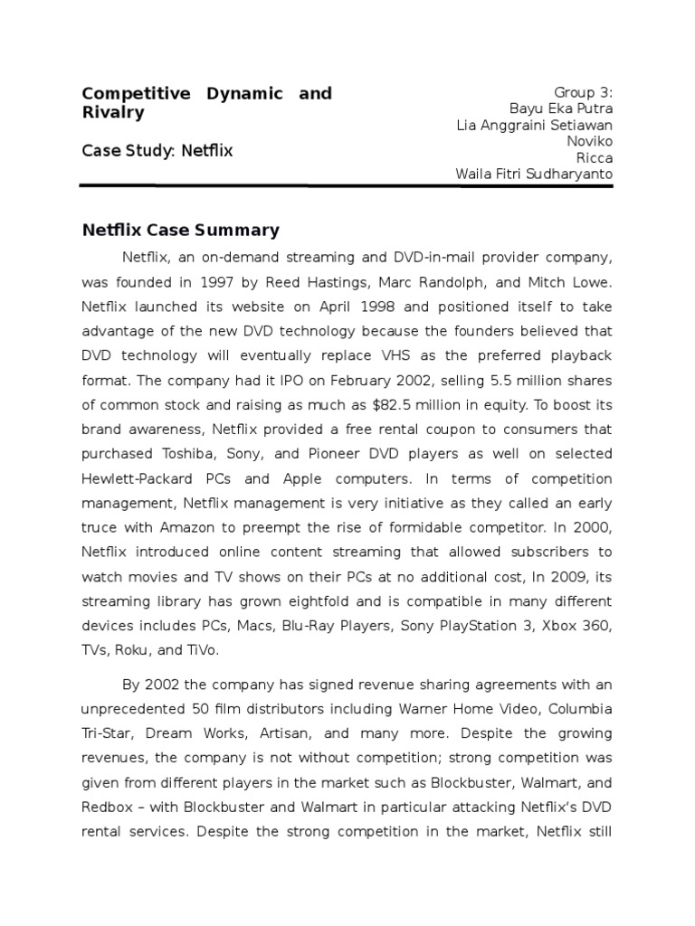 Netflix Case Analysis | PDF | Netflix | Subscription Business Model
