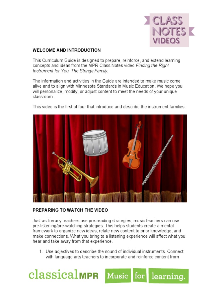 The Strings Family | PDF | String Instruments | Musical Instruments