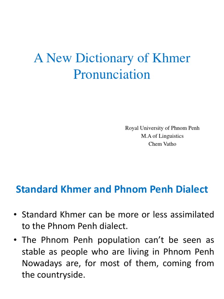 Khmer Pronunciation Guide and Dictionary | PDF | Vowel | Languages